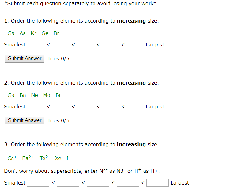 Solved Submit each question separately to avoid losing your | Chegg.com