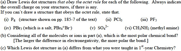 Solved Draw Lewis dot structures that obey the octet rule | Chegg.com