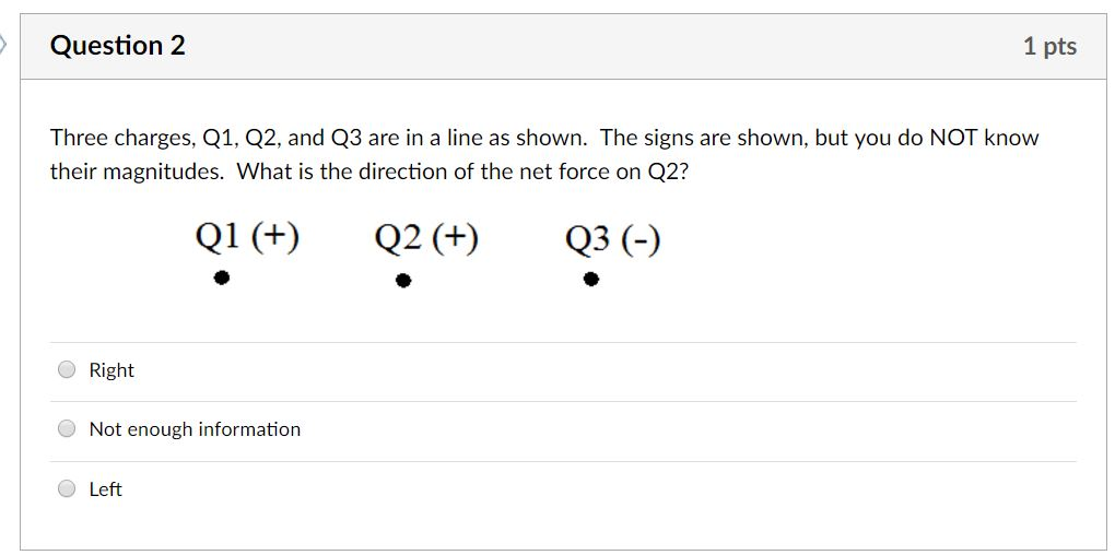 Solved Three charges, Q1, Q2, and Q3 are in a line as shown. | Chegg.com
