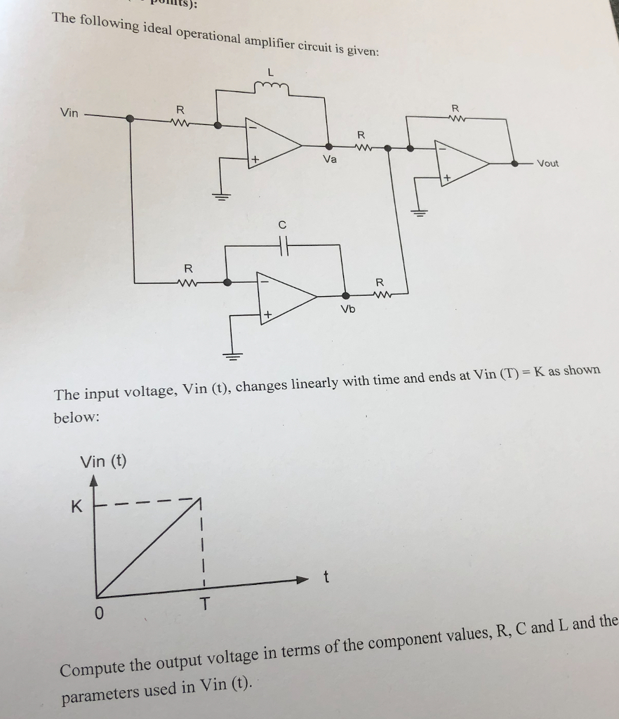 Solved onits): The following ideal operational amplifier | Chegg.com