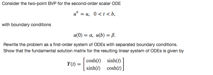 Solved Consider the two-point BVP for the second-order | Chegg.com