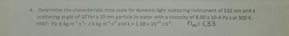 Solved Determine the characteristic time scale for dynamic | Chegg.com