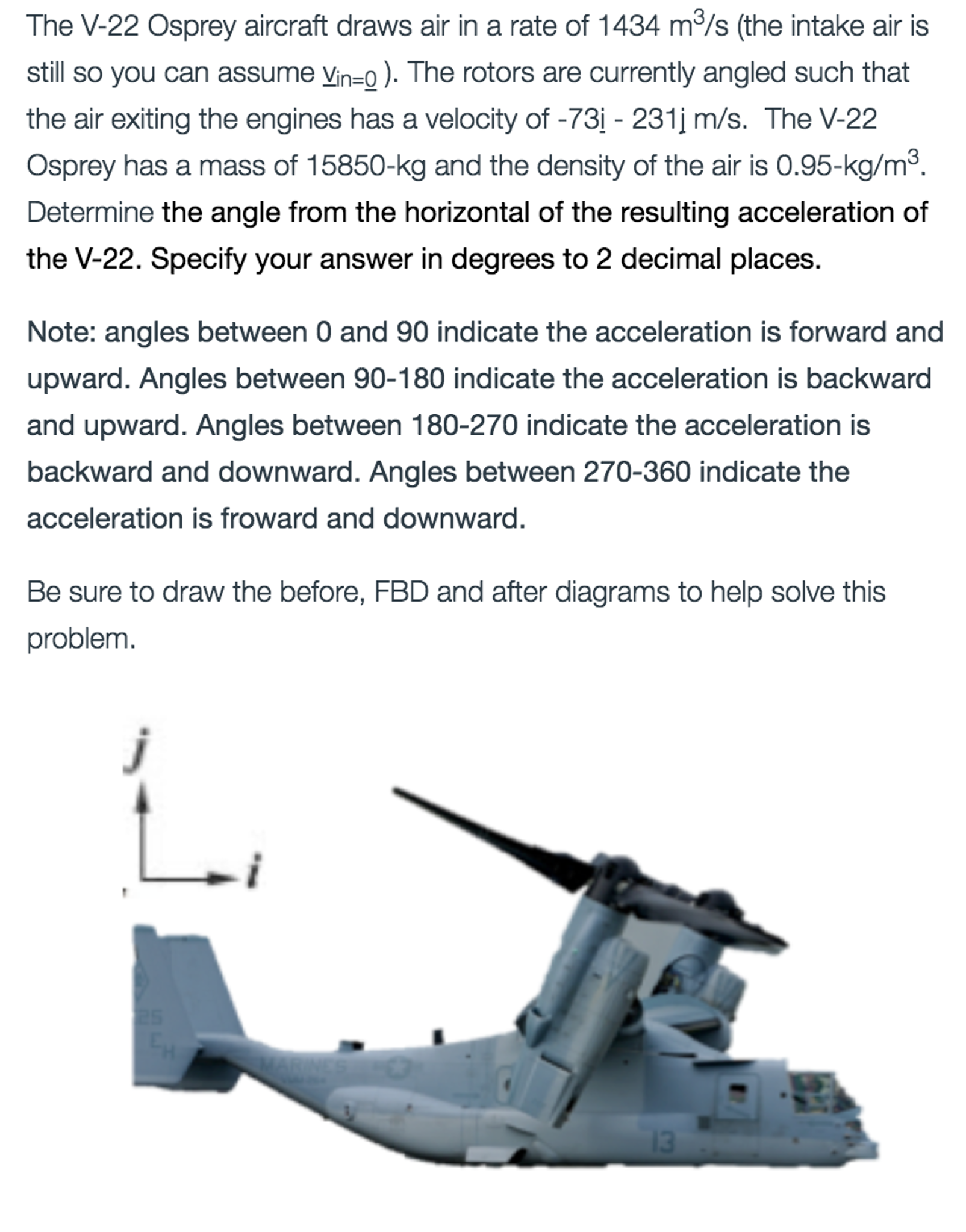 The V-22 Osprey aircraft draws air in a rate of 1434 | Chegg.com