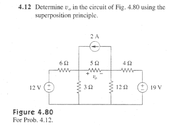 Solved 4.12 Determine in the circuit of Fig. 4.80 using the | Chegg.com