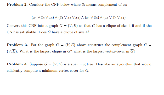 Solved Problem 2. Consider the CNF below where T means | Chegg.com