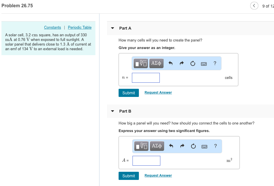 Solved Problem 26.75 9 of 12 Constants Periodic Table Part A | Chegg.com