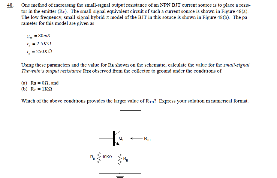 Solved One method of increasing the small-signal output | Chegg.com