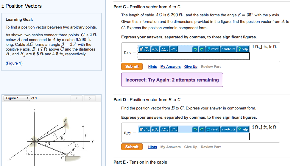 Solved To find a position vector between two arbitrary | Chegg.com