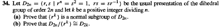 Solved Let D_2n = be the usual presentation of the dihedral | Chegg.com
