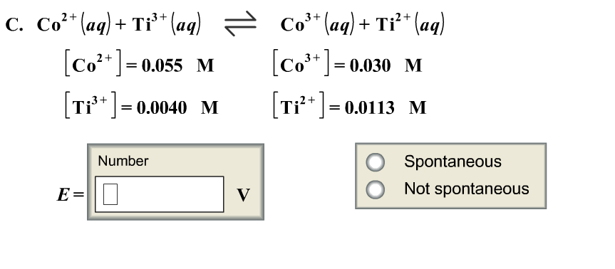 Solved Calculate The Cell Potential E For The Following