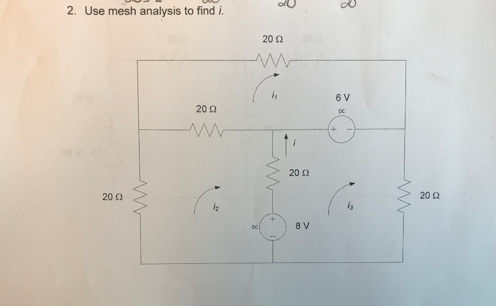 Solved Use mesh analysis to find the current in this circuit | Chegg.com