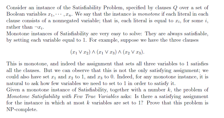 Solved Consider an instance of the Satisfiability Problem, | Chegg.com