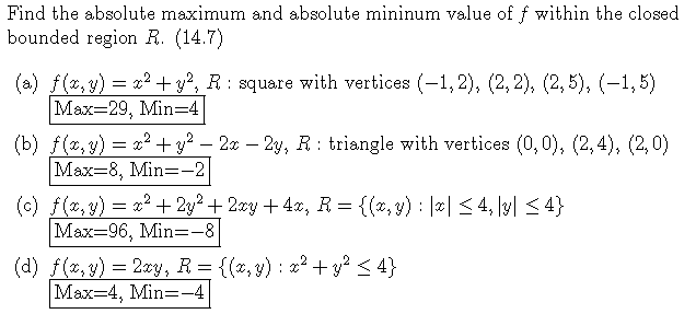 Find the absolute maximum and absolute minimum value | Chegg.com