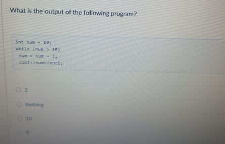 Solved What is the output of the following program? int num | Chegg.com
