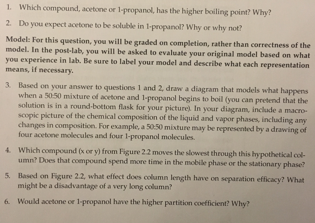 Solved Which compound, acetone or 1-propanol, has the higher | Chegg.com