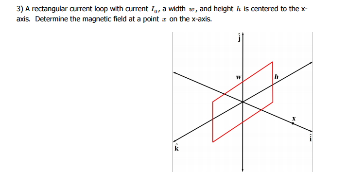Solved A rectangular current loop with current I_0, a width | Chegg.com