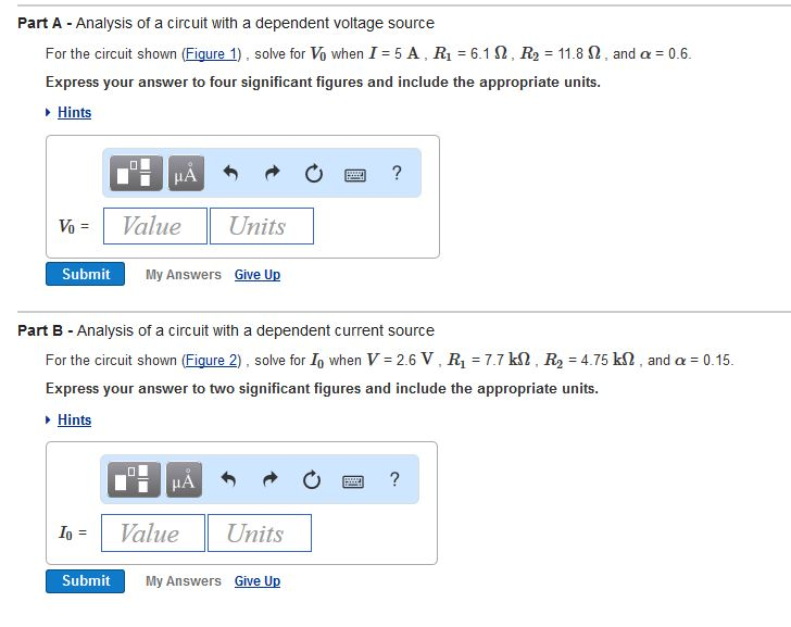 Solved Part B - Analysis of a circuit with a dependent | Chegg.com