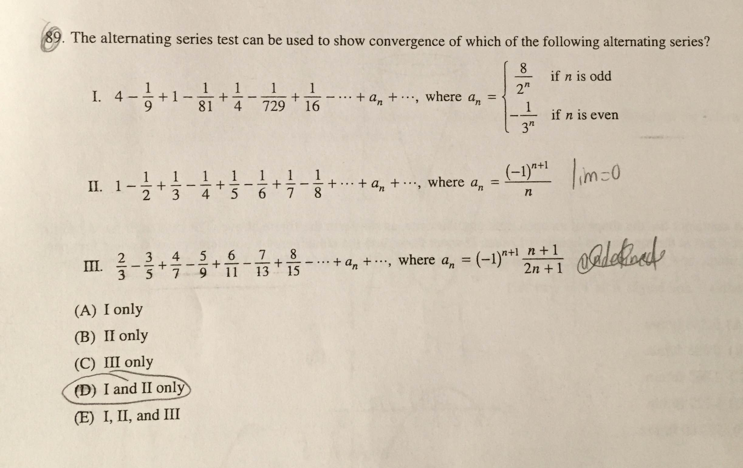 Solved The alternating series test can be used to show | Chegg.com Solved The alternating series test can be used to show | Chegg.com