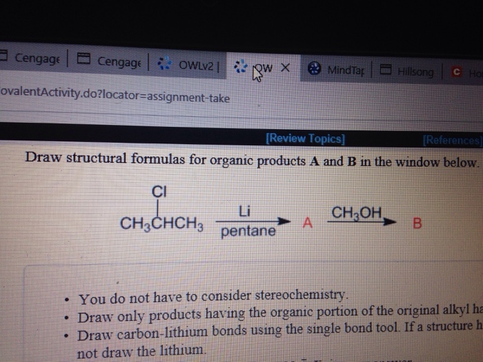Solved Draw structural formulas for organic products A and B | Chegg.com