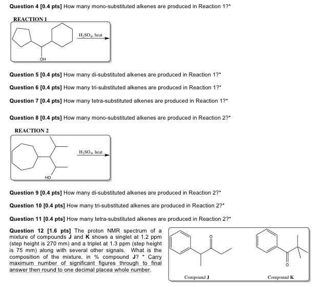 Solved Question 4 [0.4 pts] How many mono-substituted | Chegg.com