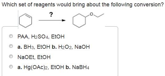 Solved Which set of reagents would bring about the following | Chegg.com