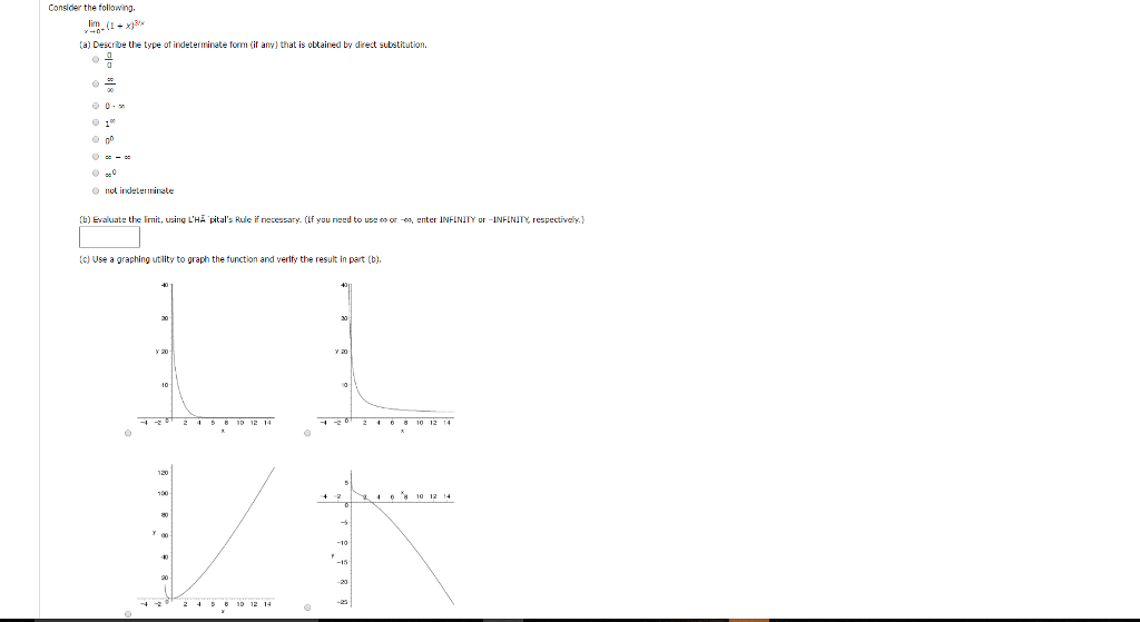 Solved Consider the following. lim_x rightarrow 1^+ | Chegg.com