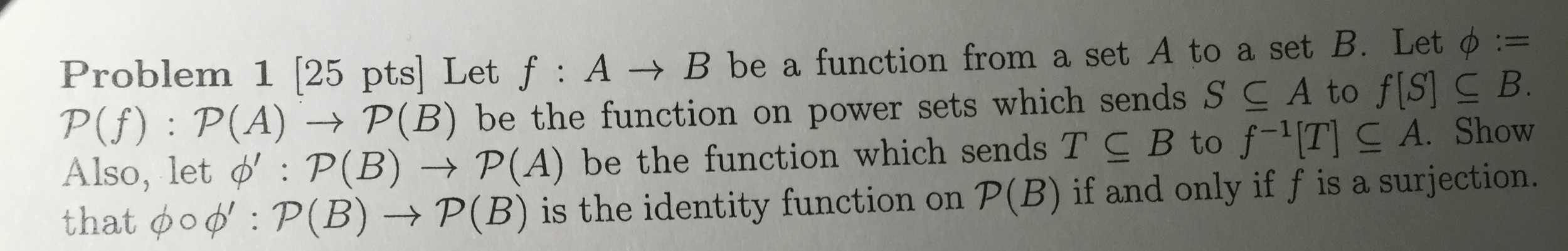 Solved Let f : A rightarrow B be a function from a set A to | Chegg.com