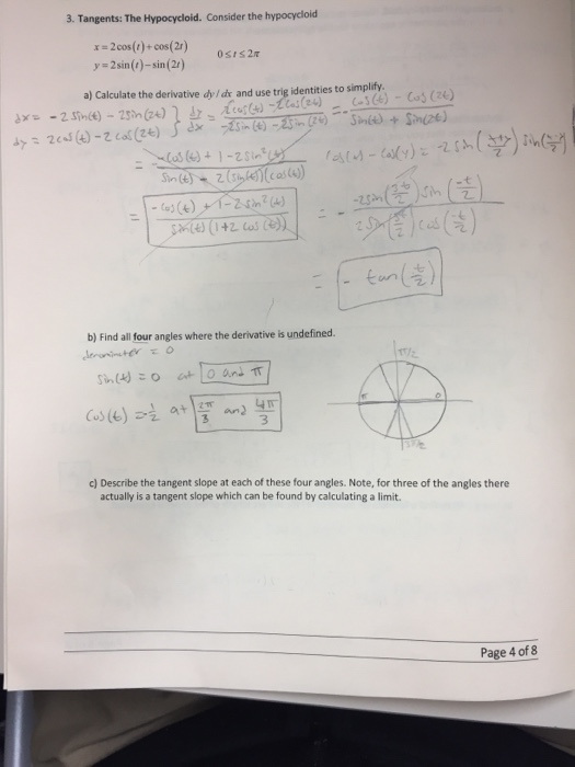 Solved Consider the Hypo cycloid. x = 2 cos (t) + cos(2t) y | Chegg.com