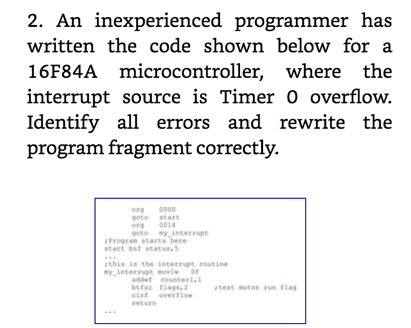 Solved An inexperienced programmer has written the code | Chegg.com
