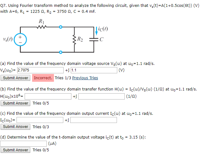 Solved Q7. Using Fourier transform method to analyze the | Chegg.com