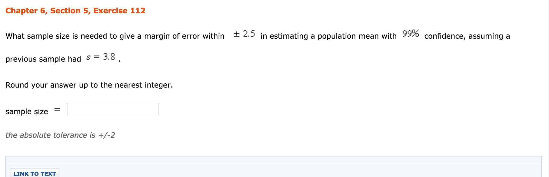 Solved What sample size is needed to give a margin of error | Chegg.com