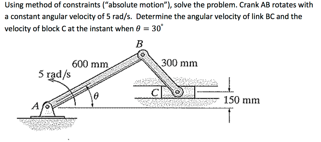 Using method of constraints ("absolute motion"), | Chegg.com
