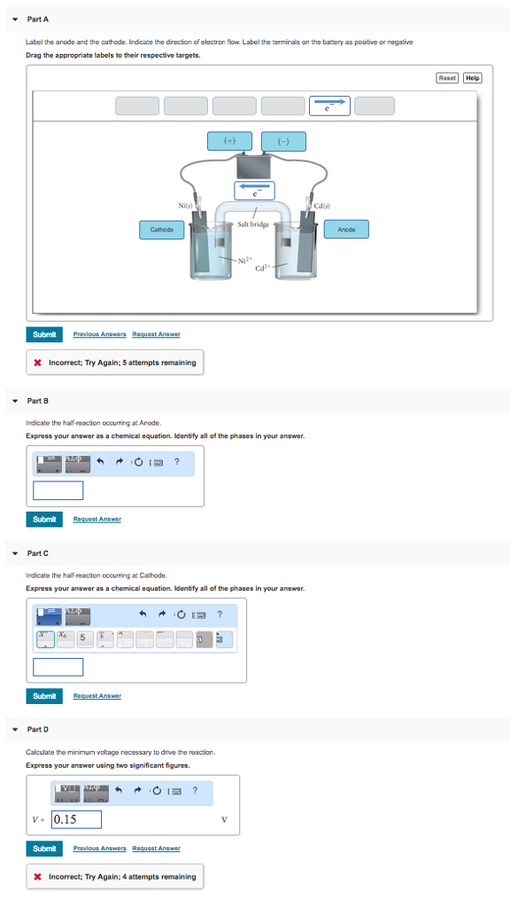 Solved Part A Label the anode and the cathode. Indicate the | Chegg.com