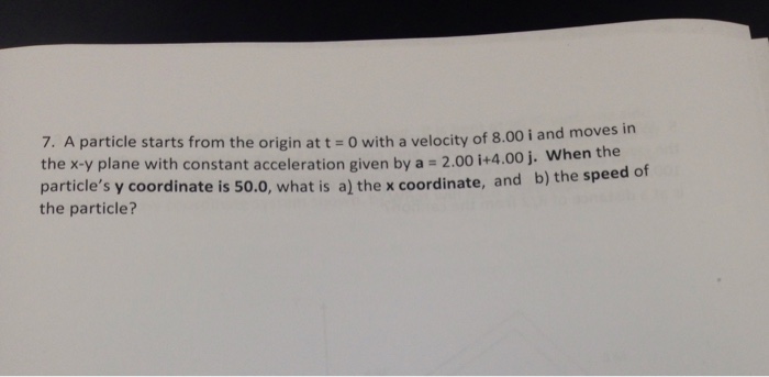 Solved 7 A Particle Starts From The Origin At T 0 With A