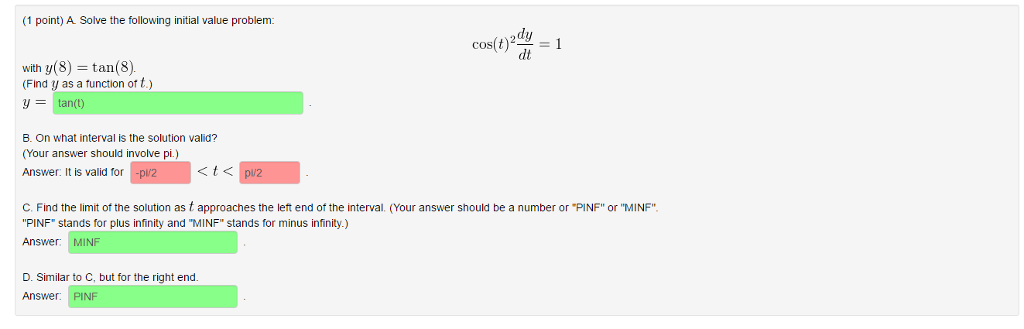 Solved A. Solve the following initial value problem | Chegg.com