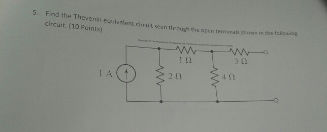 Solved Find the Thevenin equivalent circuit seen through the | Chegg.com