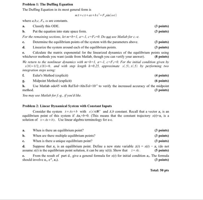 Solved The Dulling Equation in its most general form iswhere | Chegg.com