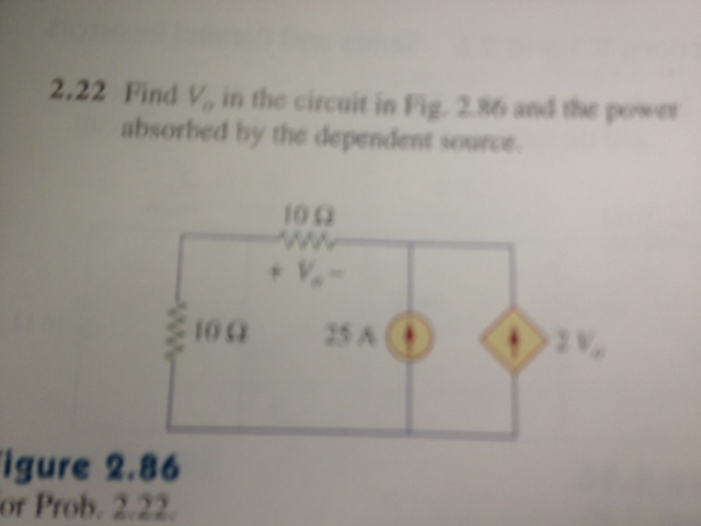 Solved Find Vo in the circuit in Fig. 2.86 and the power | Chegg.com