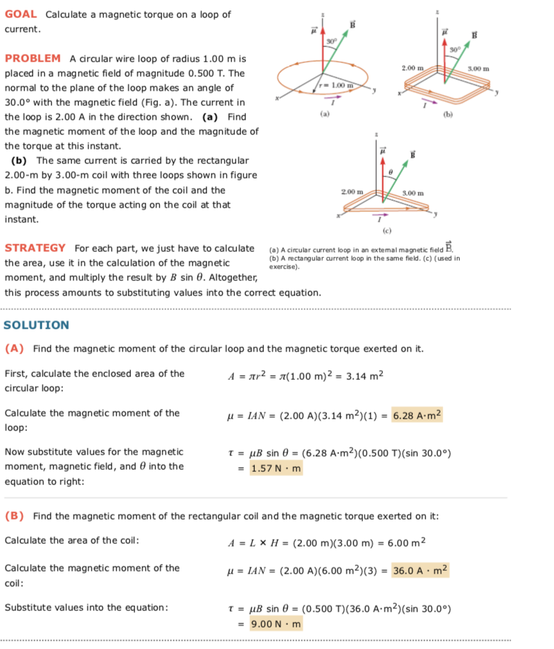 Solved GOAL Calculate a magnetic torque on a loop of current | Chegg.com