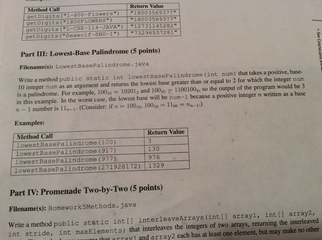 Solved Write A Method Public Static Int