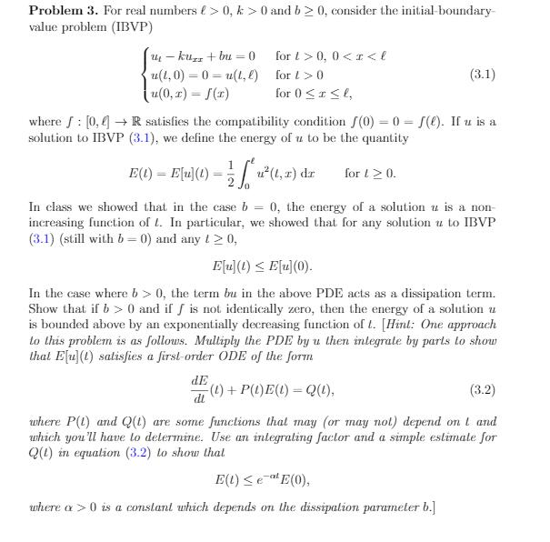 Solved For real numbers l > 0, k > 0 and b | Chegg.com