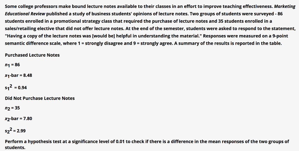 Solved Some college professors make bound lecture notes | Chegg.com