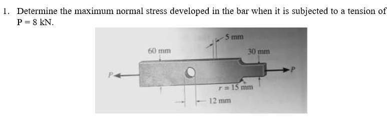Solved Determine the maximum normal stress developed in the | Chegg.com