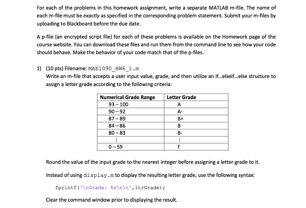 Solved For Each Of The Problems In This Homework Assignment