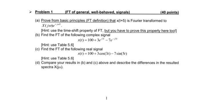 Solved Prove from basic principles (FT definition) that x(t | Chegg.com