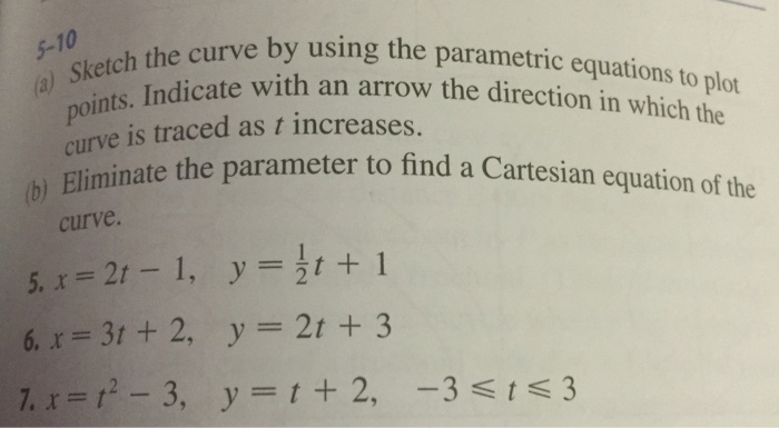 Solved Sketch The Curve By Using The Parametric Equations To