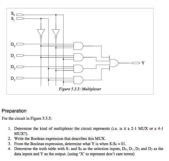 Solved D, D, D Figure 5.3.5: Multiplexer Preparation For the | Chegg.com