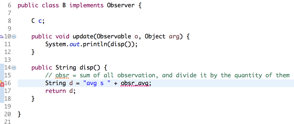 Solved 30 import java.util.Observable; 6 public class A | Chegg.com