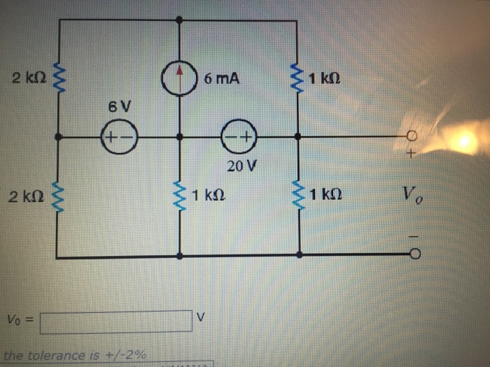 Solved Determine Vo in the network in the figure using loop | Chegg.com