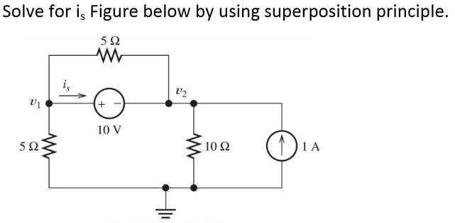 Solved Solve for is Figure below by using superposition | Chegg.com